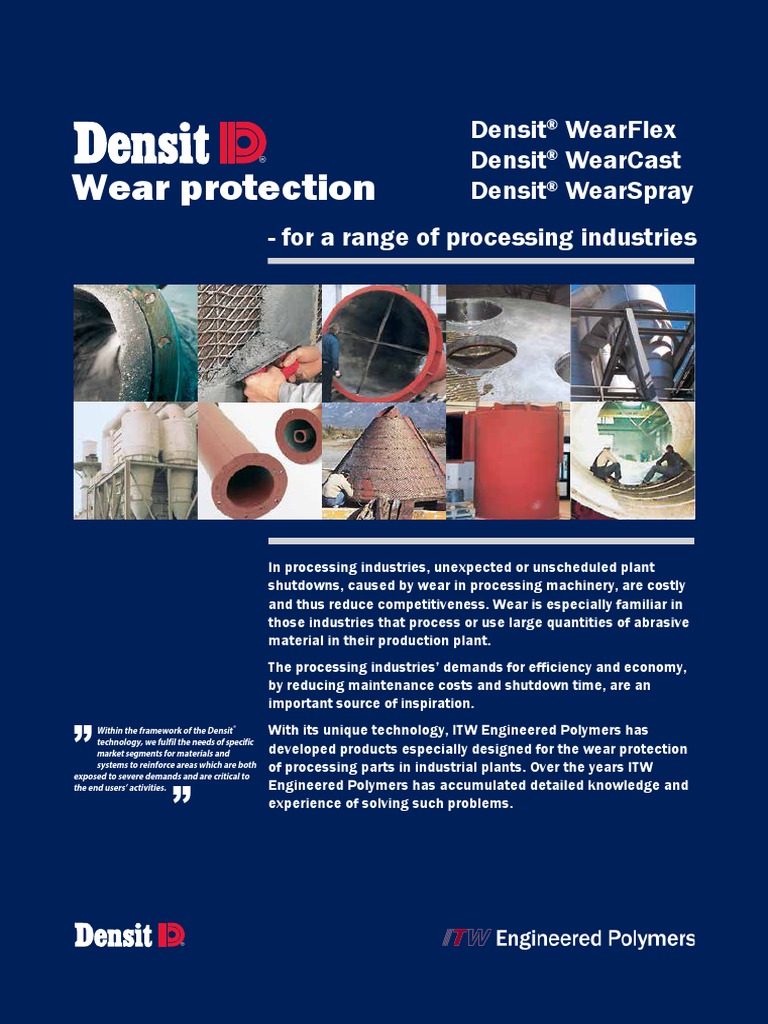 Wear Protection: Densit Wearflex Densit Wearcast Densit Wearspray | PDF ...