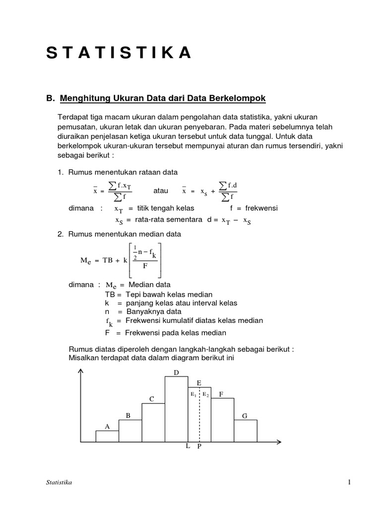 Ukuran Data Berkelompok dalam Statistika | PDF