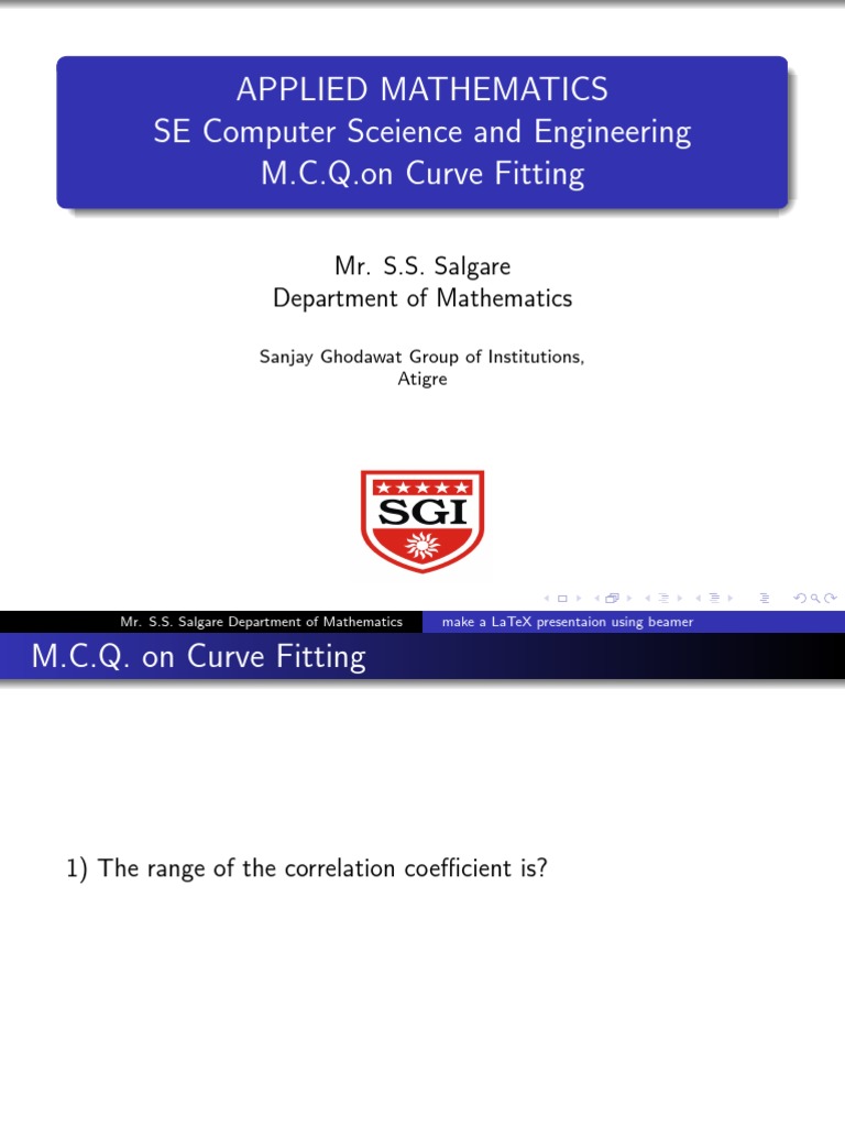Curve Fittings | PDF | Correlation And Dependence | Regression Analysis