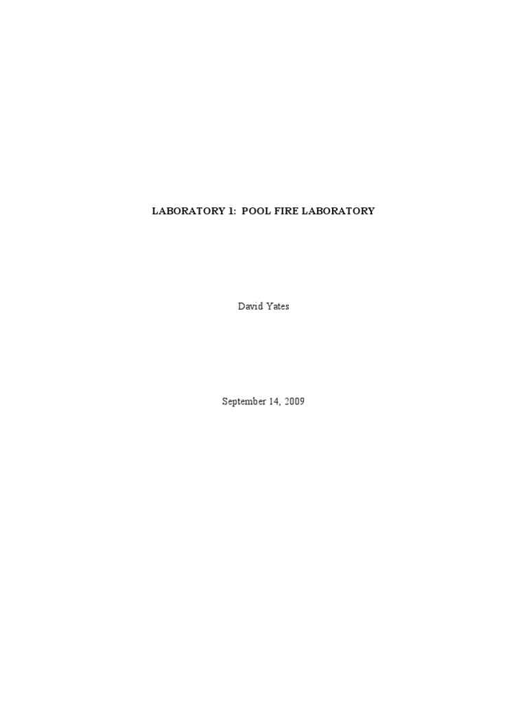 Laboratory 1: Pool Fire Laboratory: David Yates | Download Free PDF ...