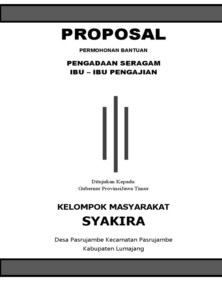 Proposal Seragam POKMAS SYAKIRA | PDF