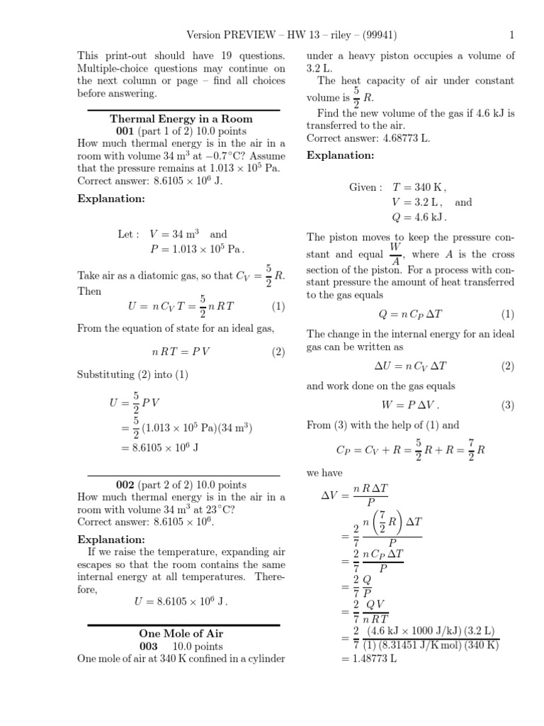 HW13 Preview | PDF | Gases | Power Station