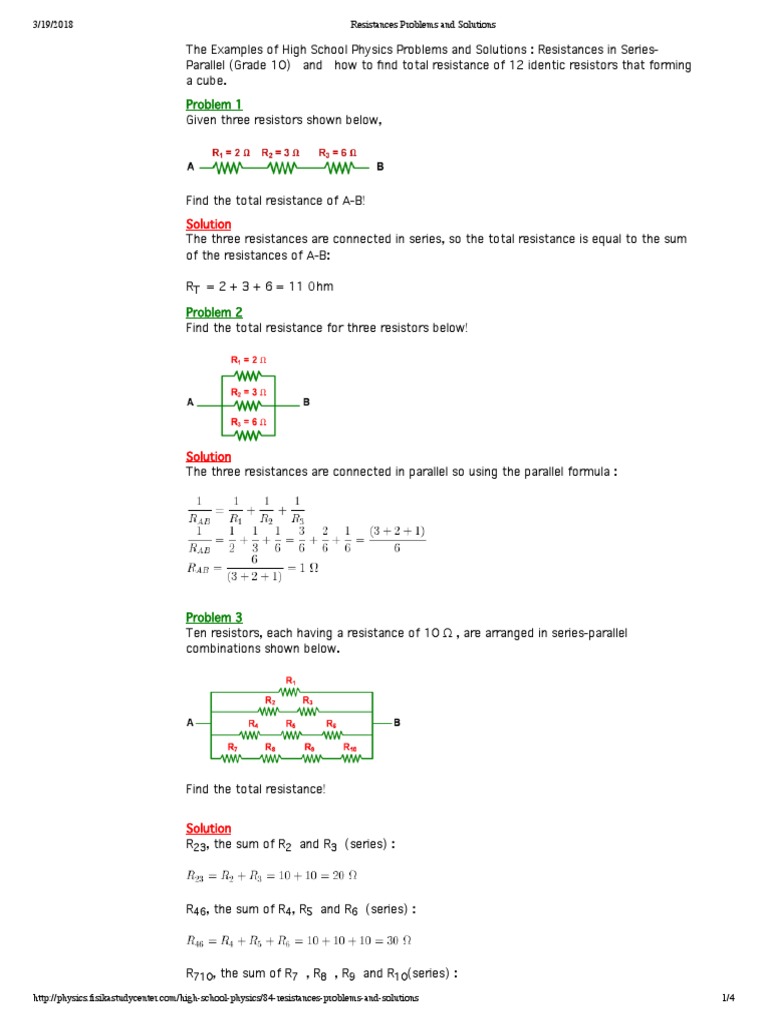 Resistance Calculations Simplified: Examples of Solving Complex Series ...