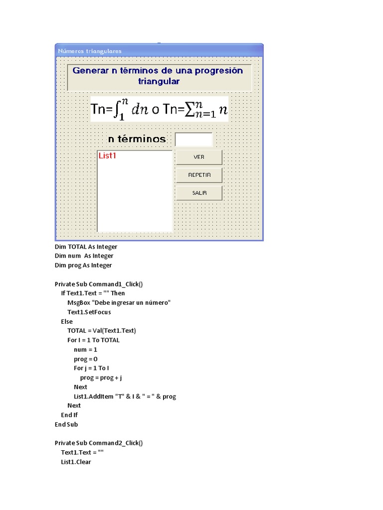 Ejercicios en Visual Basic | PDF Ejercicios en Visual Basic | PDF