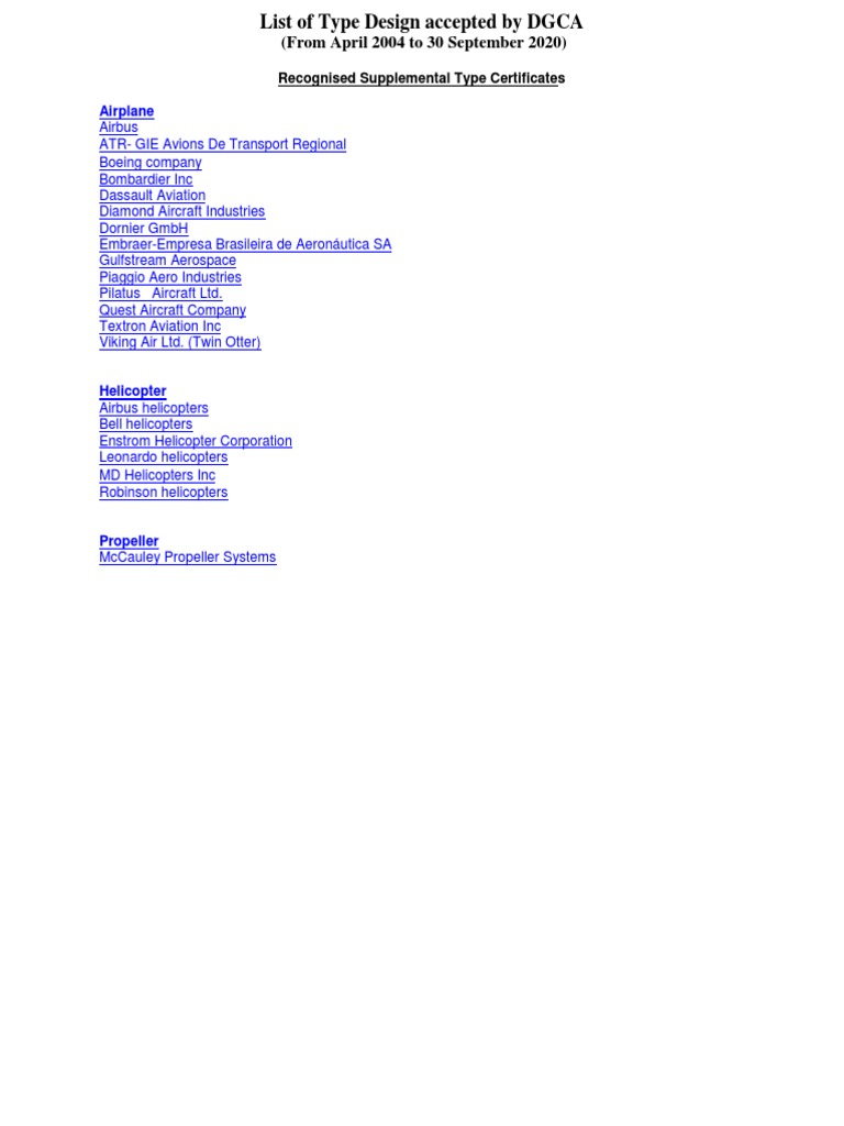 Recognised Supplemental Type Certificates | PDF | Aerospace | Aerospace ...