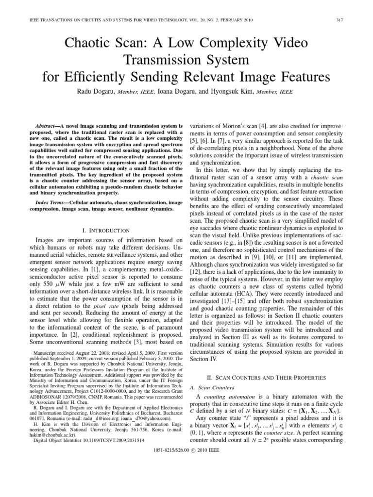 Chaotic Scan: A Low Complexity Video Transmission System For ...