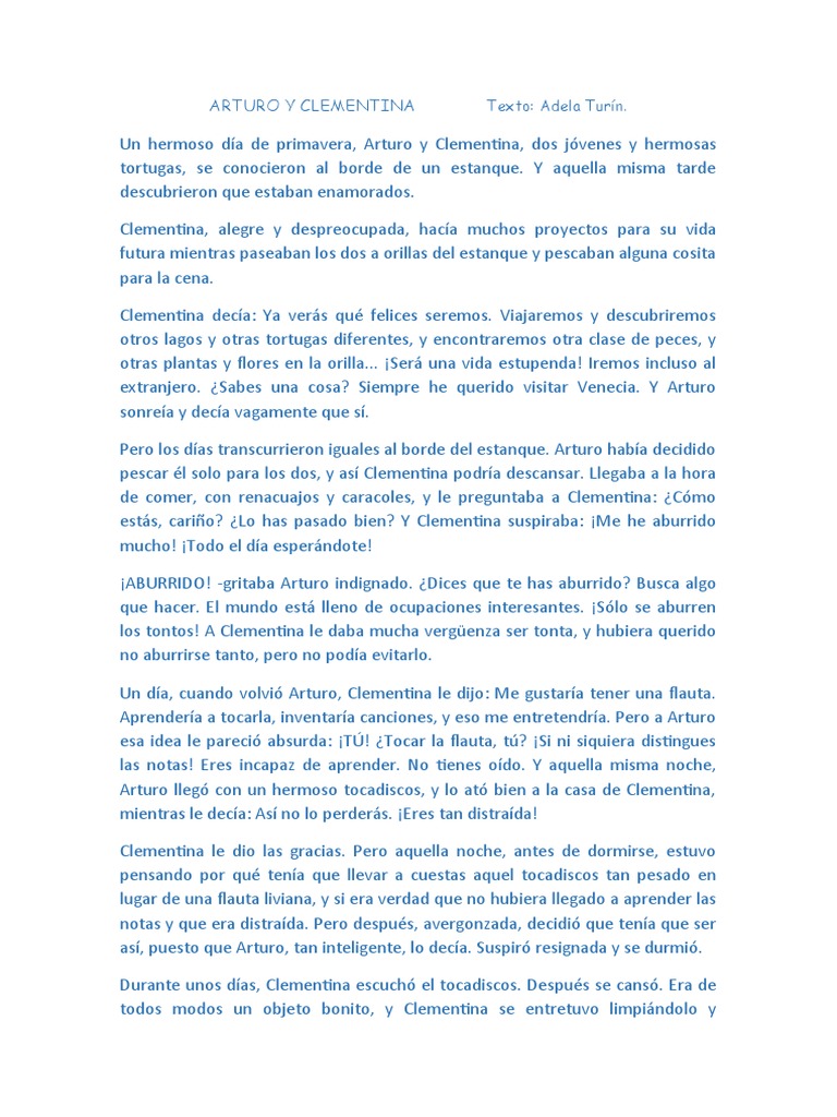 Arturo Y Clementina Cuento Descargar Gratis Pdf Pinturas
