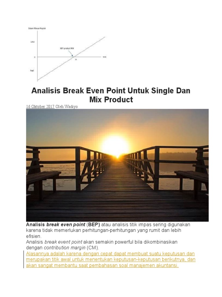 Analisis BEP untuk Produk Tunggal dan Campuran | PDF