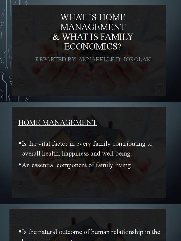 What Is Home Management and Family Economics | PDF | Economics | Human ...