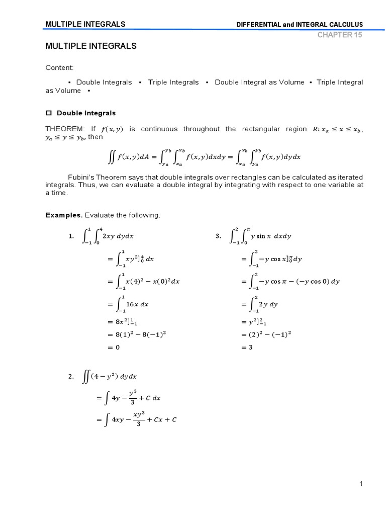 15 Multiple Integrals | PDF | Integral | Teaching Mathematics