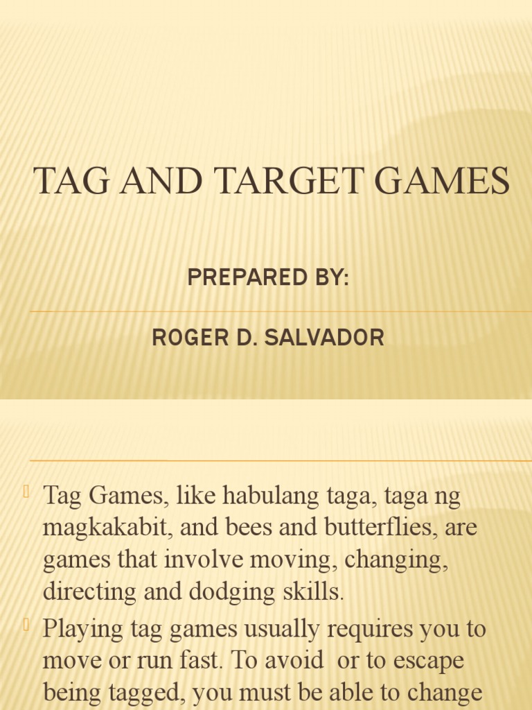 Tag vs. Target Games Explained | PDF | Career & Growth | Sports ...