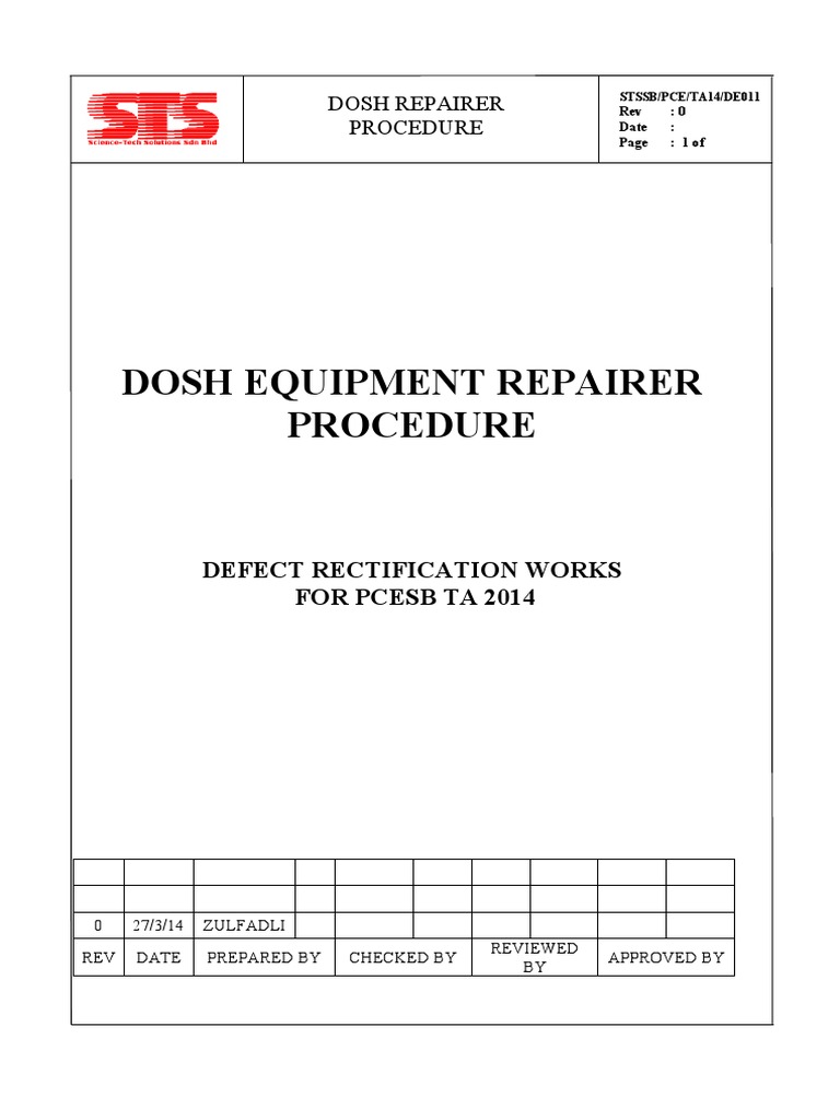 10 - Dosh Repairer Procedure | PDF