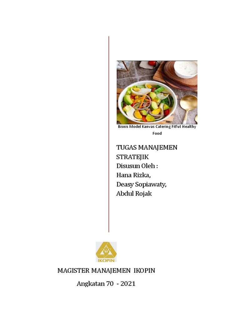 Swot Analysis & BMC Catering Fitfut Healthy Food | PDF