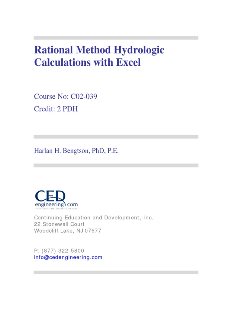 Rational Method Hydrologic Calculations With Excel-R1 | PDF | Drainage ...