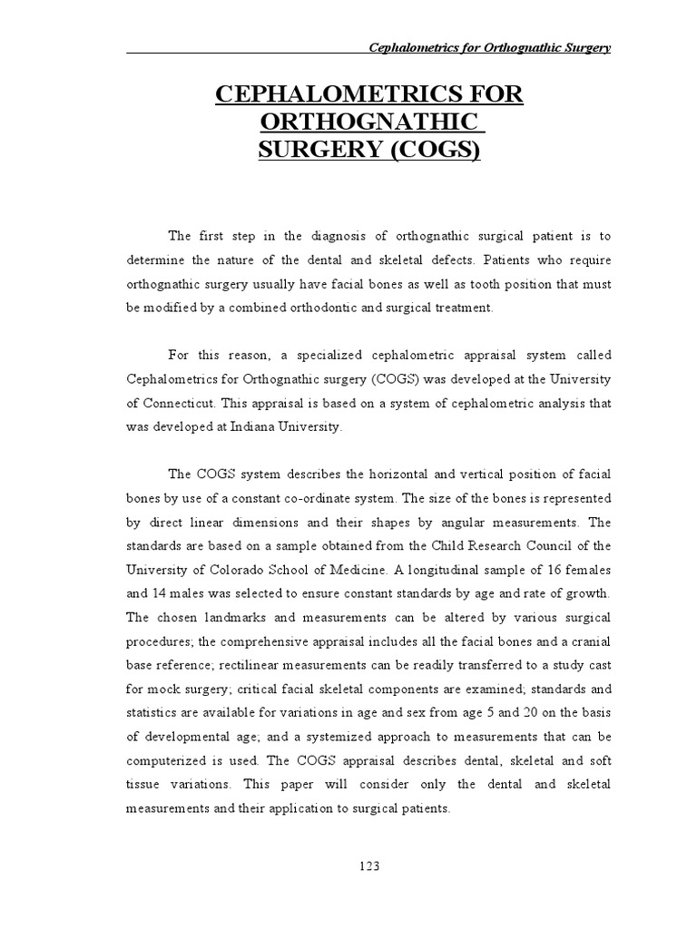 Cephalometrics For Orthognathic Surgery HARD | PDF | Mouth | Dentistry ...