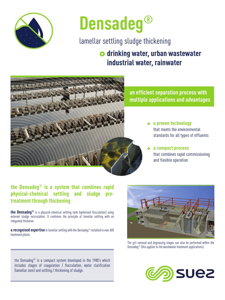 Densadeg: Lamellar Settling Sludge Thickening | PDF | Sewage Treatment ...