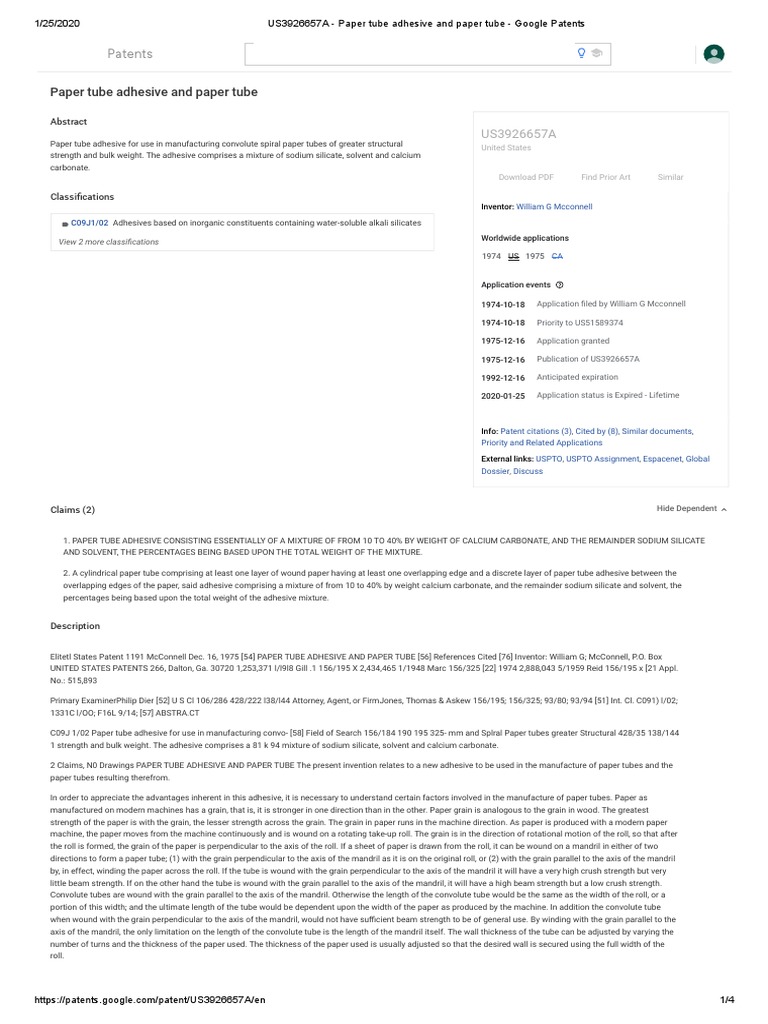Paper Tube Adhesive | PDF | Adhesive | Sodium Carbonate