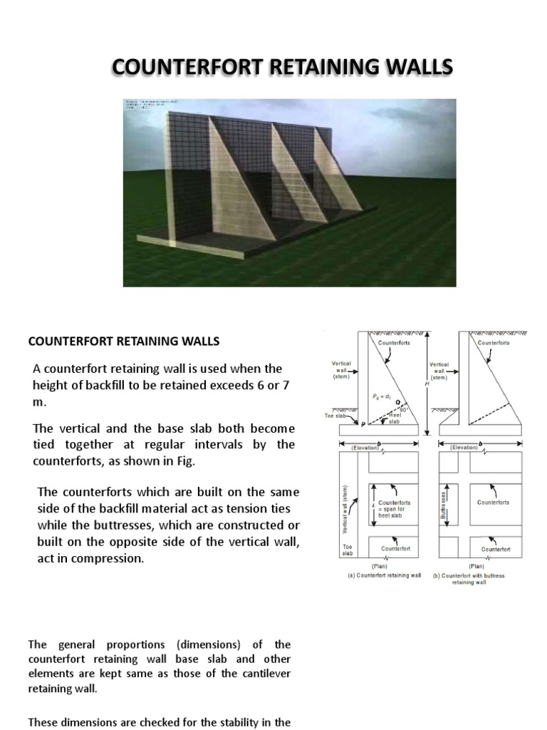 Introduction To Counterfort Retaining Wall | PDF | Bending | Civil ...