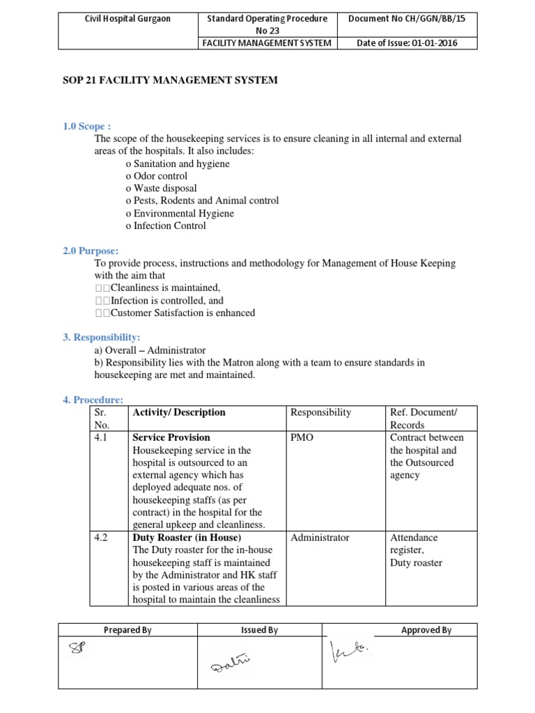 Facility Management System | PDF | Housekeeping | Disinfectant