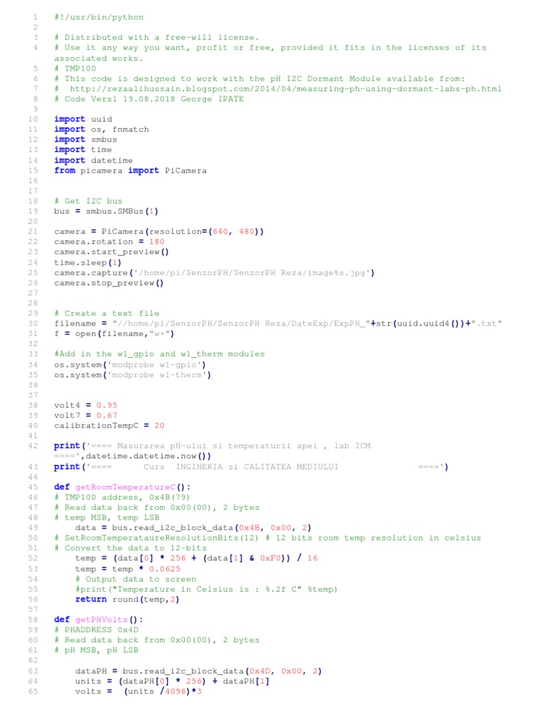 Raspberry Pi pH and Temperature Sensor Script | PDF | Computer Science ...