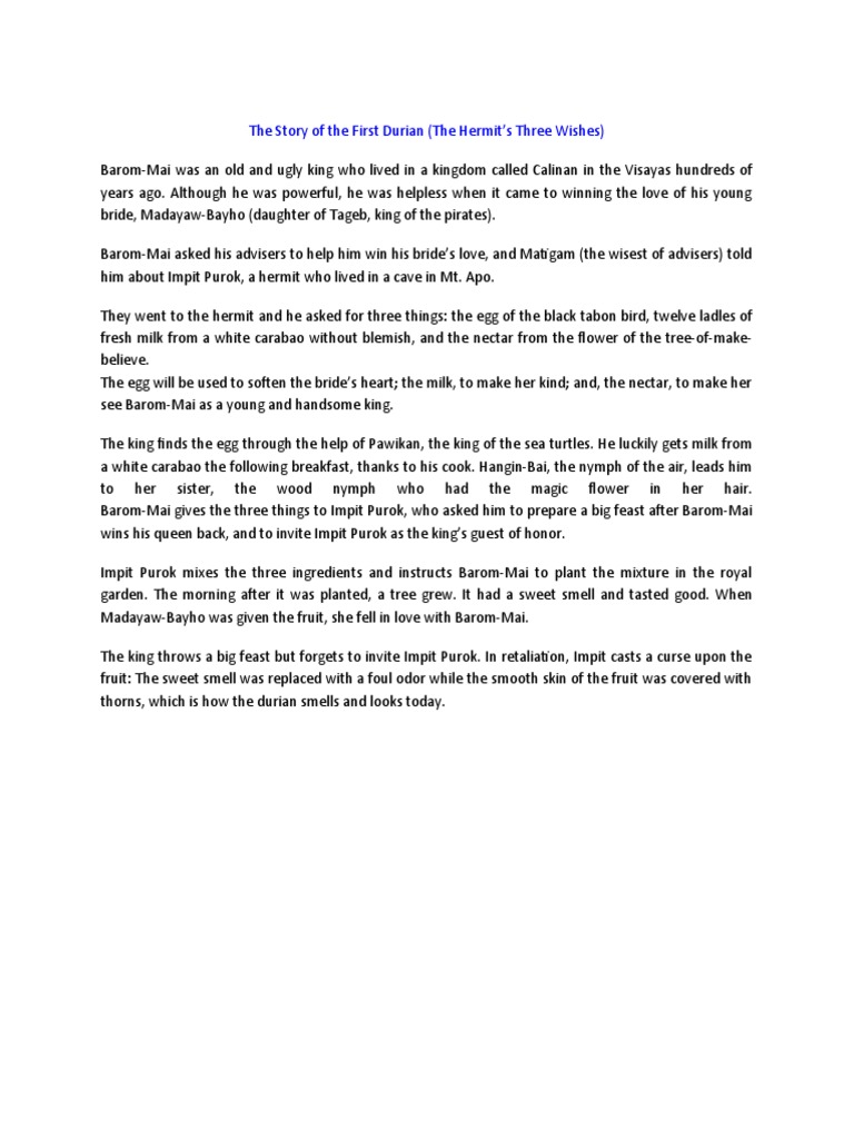 The Legend of the First Durian | PDF