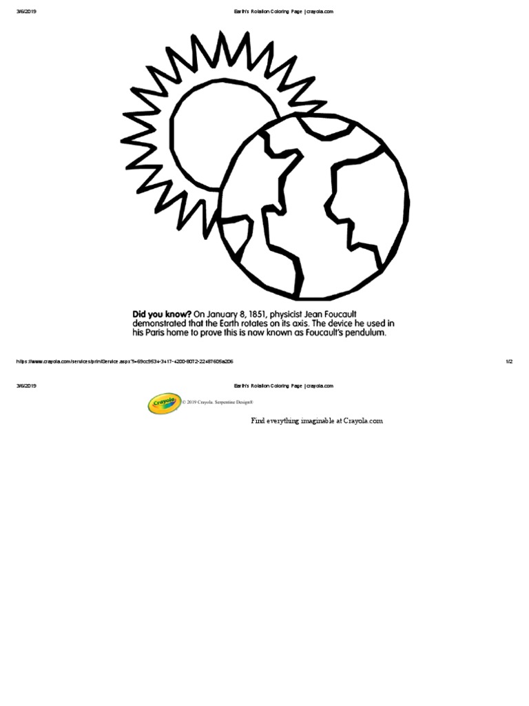 Earth's Rotation Coloring Page | PDF | Business | Home & Garden