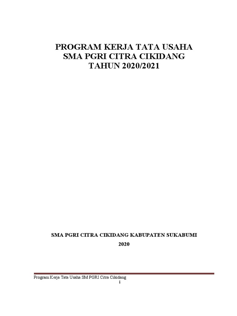Program Kerja TU | PDF