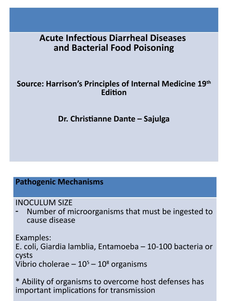 Acute Infectious Diarrheal Diseases | PDF | Diarrhea | Escherichia Coli
