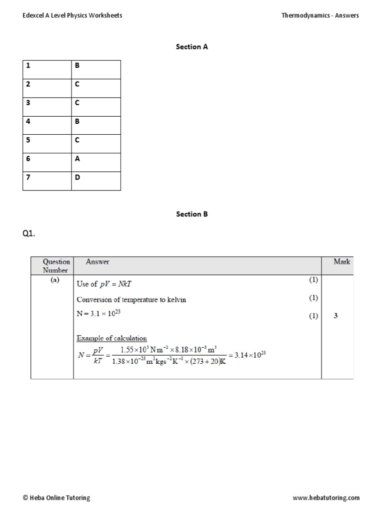 Thermodynamics - Answers | PDF