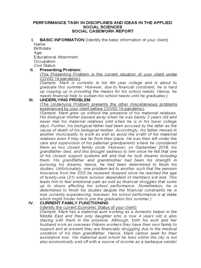 2 Community Casework Format | PDF | Family | Human Nature