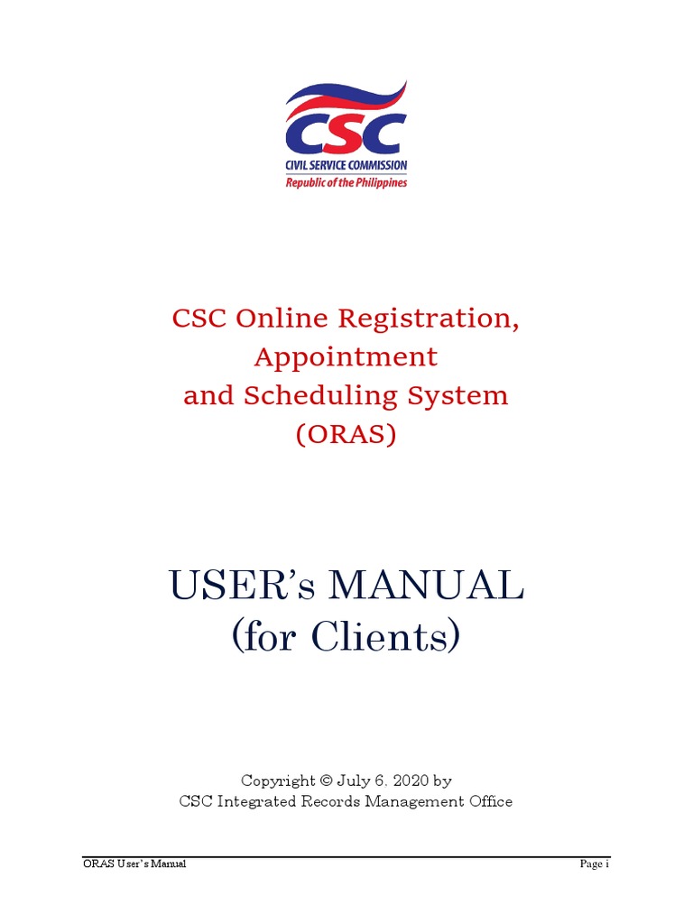 ORAS Users Manual For Clients 07062020 | PDF | Login | Password
