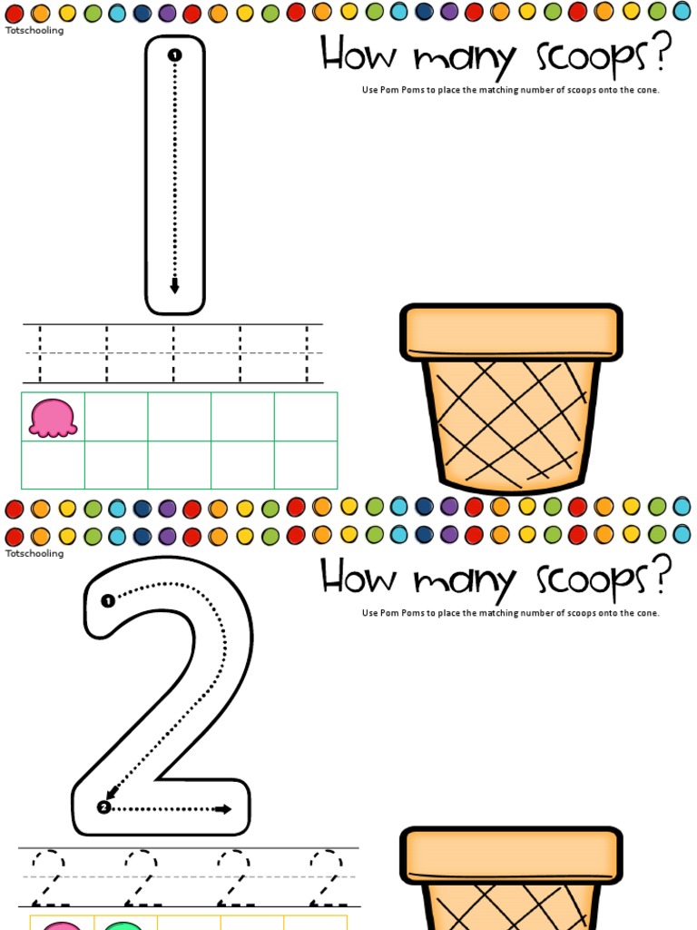 Free - Ice Cream Number Mats | PDF | Graphic Design | Communication Design
