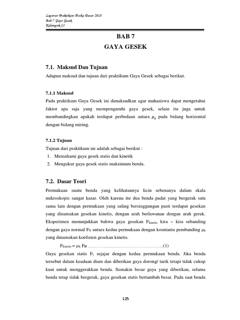 Bab 7 Gaya Gesek | PDF