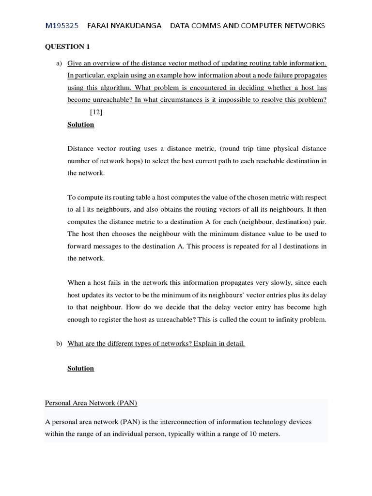 DATA COMMS AND NETWORKS Assignment 1 | PDF | Osi Model | Network Congestion
