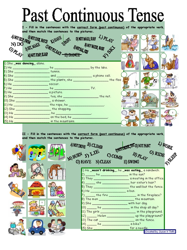 Past Continuous Exercises and Worksheets | PDF | Sports | Nature