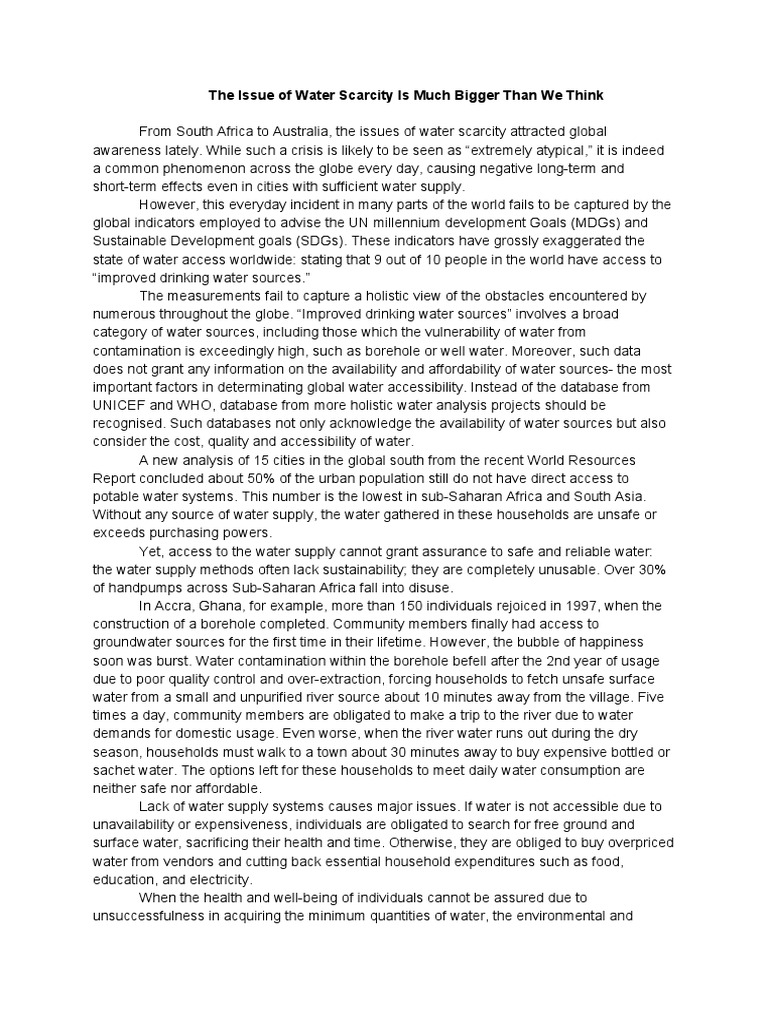 Article On Water Scarcity in West Africa 04056 | PDF | Drinking Water ...