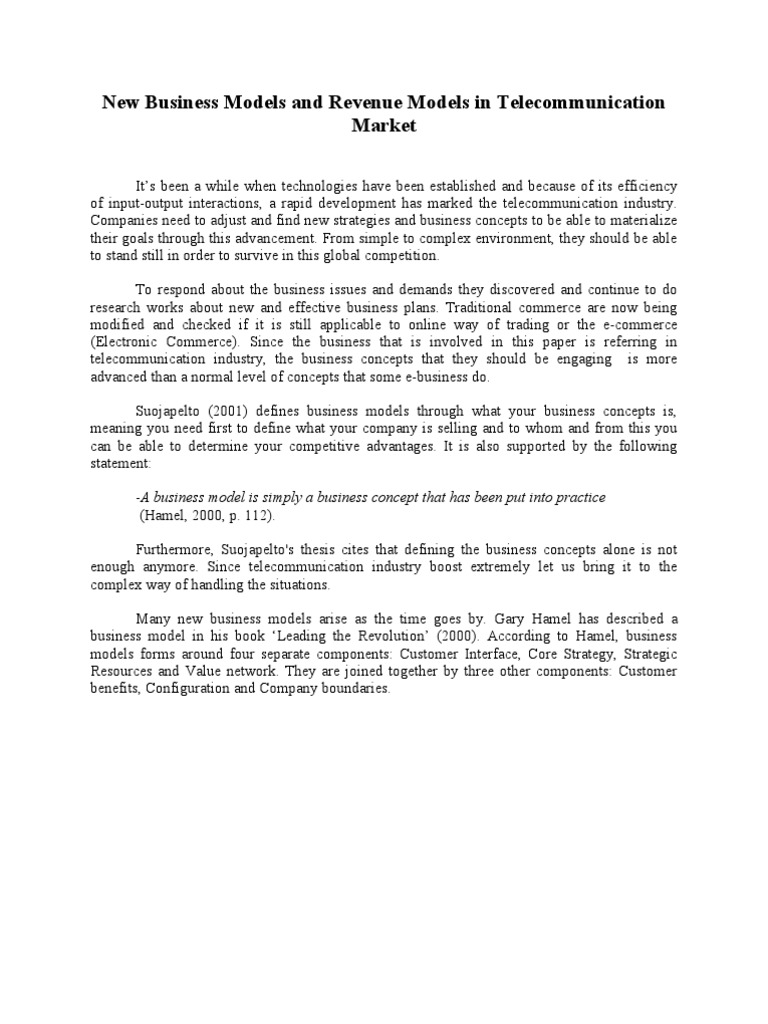 Mobile Business Models and Revenue | PDF | Business Model | Strategic ...