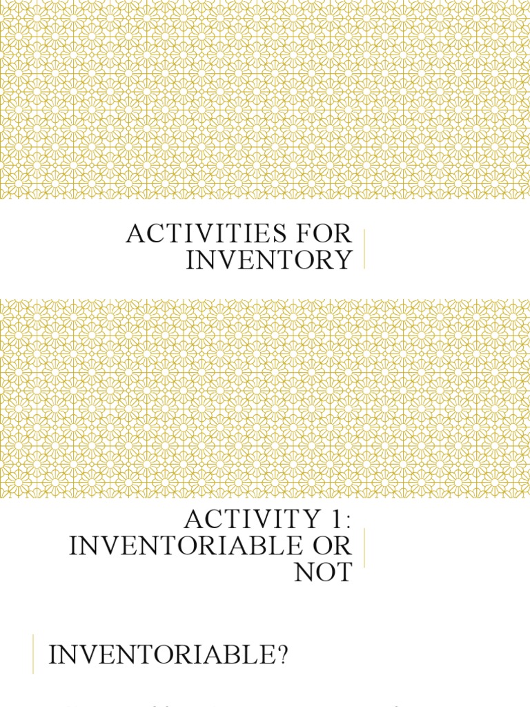 Inventory Activity Guidelines Explained | PDF | Finance & Money Management