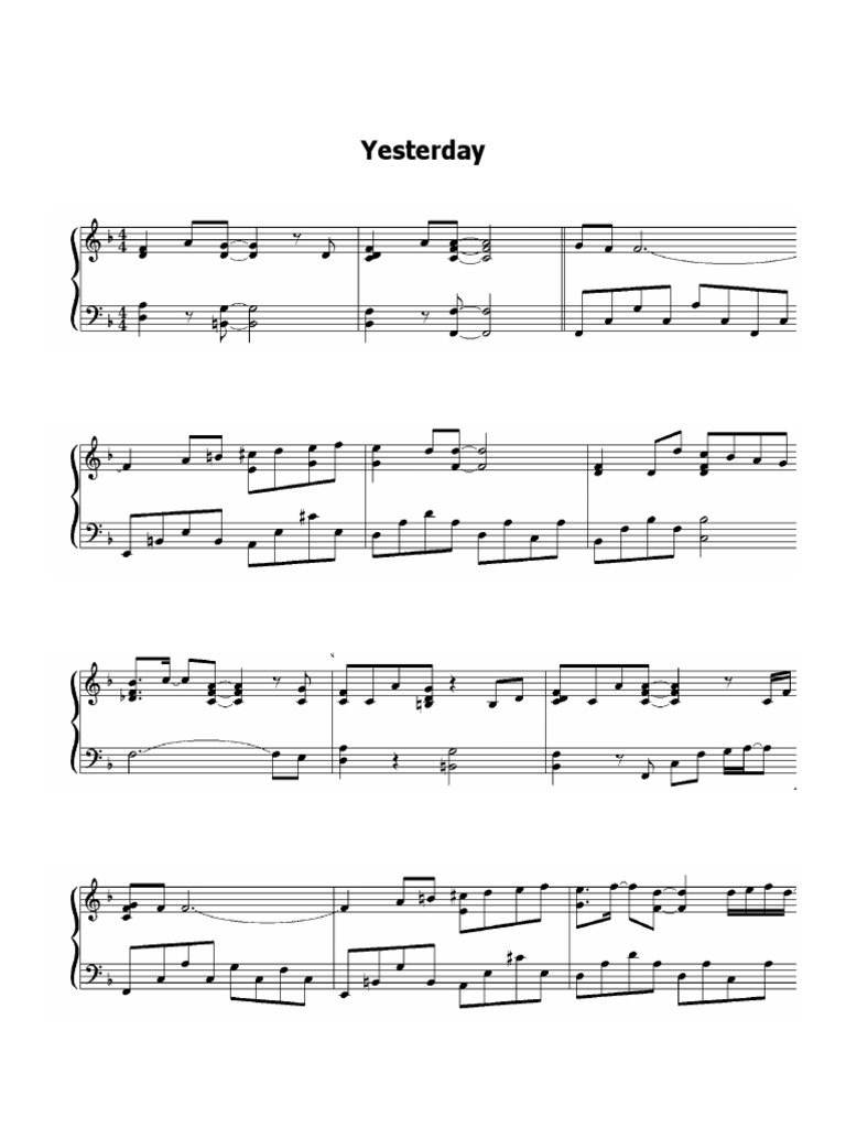 Yesterday - Piano Sheet | PDF