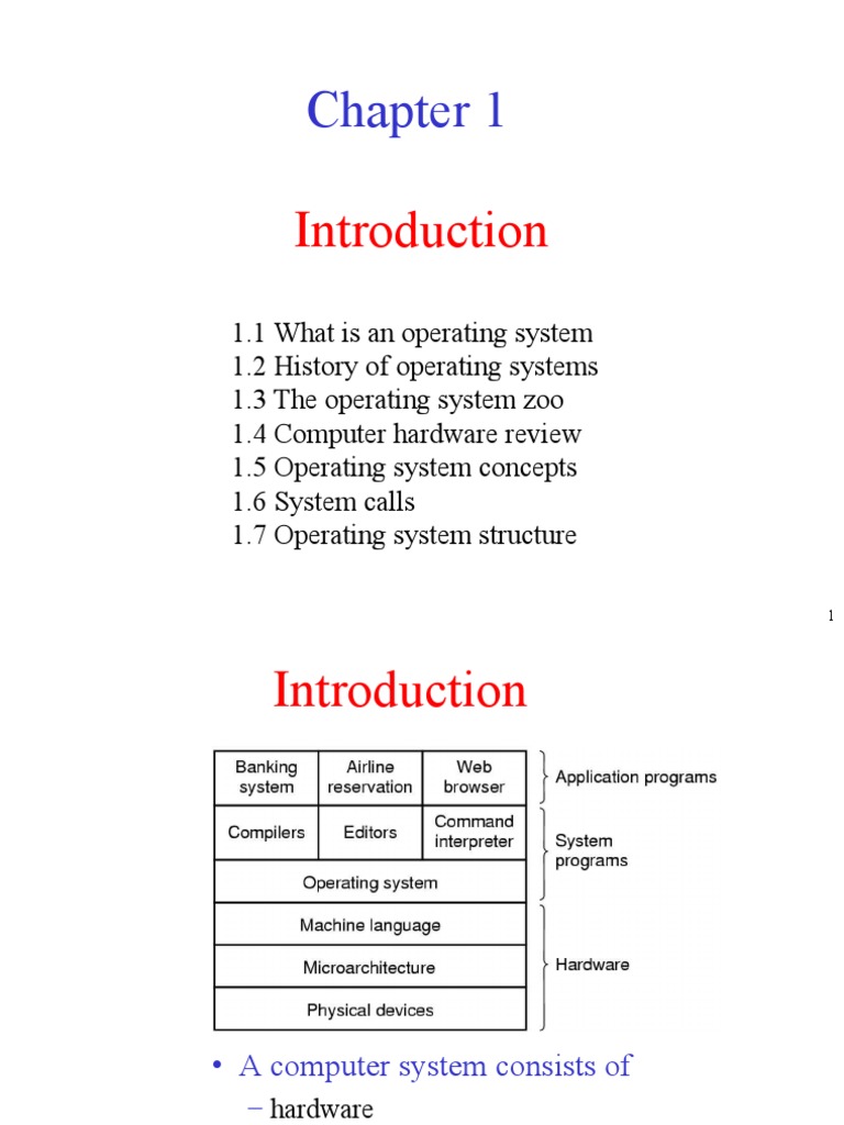 Chapter-01 Tanenbaum | PDF | Operating System | Computer Program