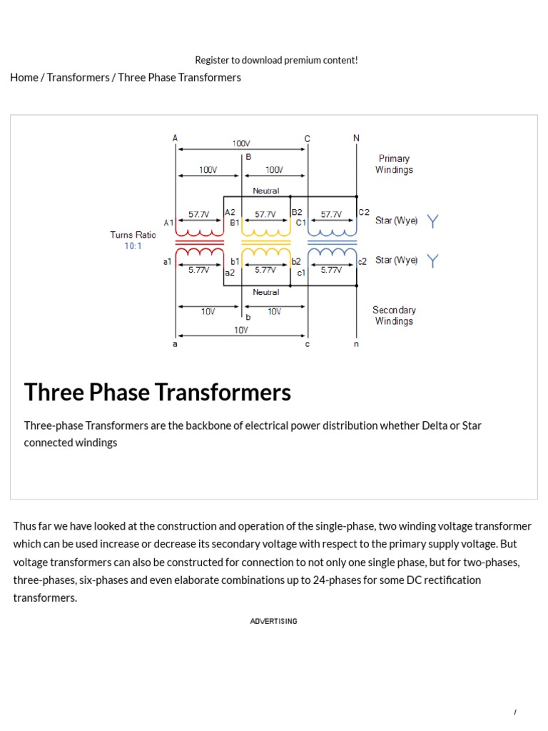 Three-Phase Transformer Connections Guide | PDF | Transformer ...