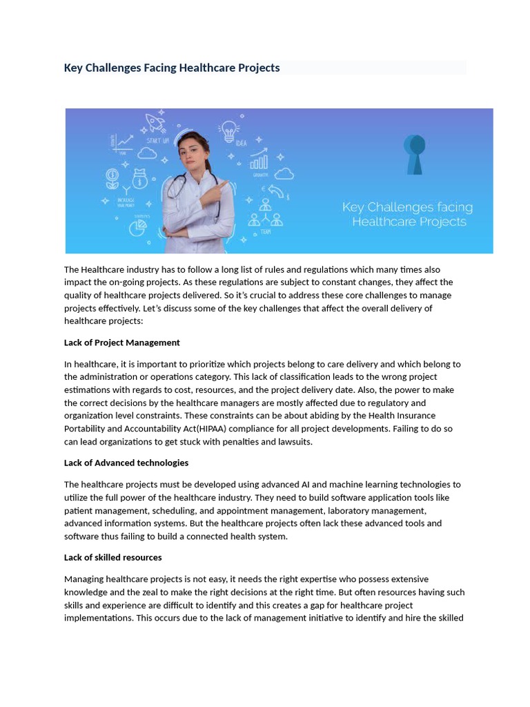 Key Challenges Facing Healthcare Projects | PDF | Healthcare Industry ...