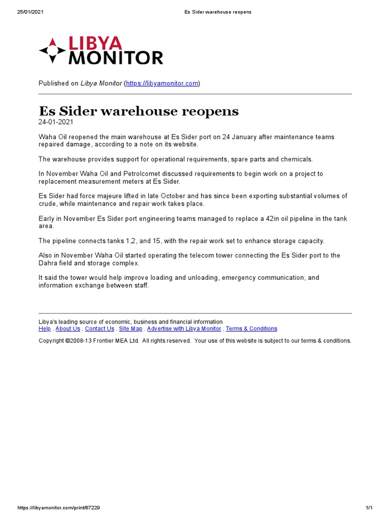 Es Sider Warehouse Reopens | PDF