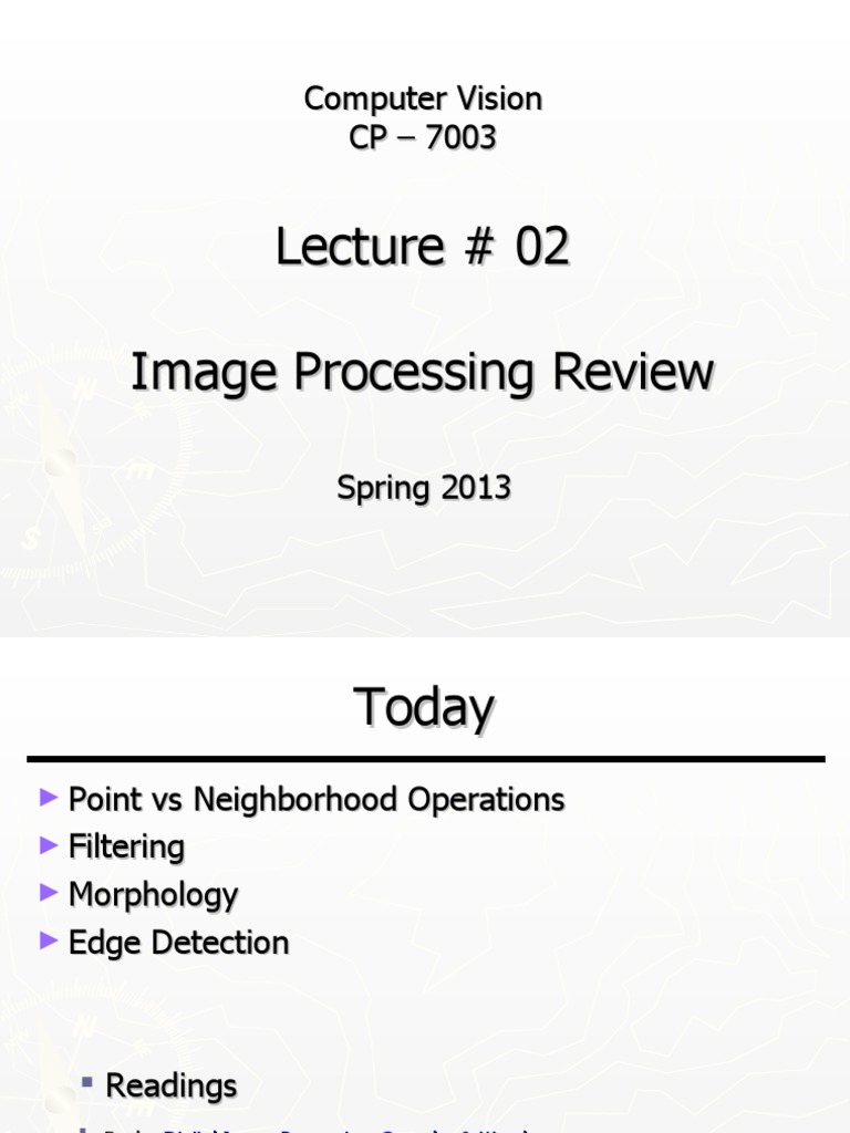 Lect02 ImageProcessingReview | PDF | Imaging | Mathematical Analysis