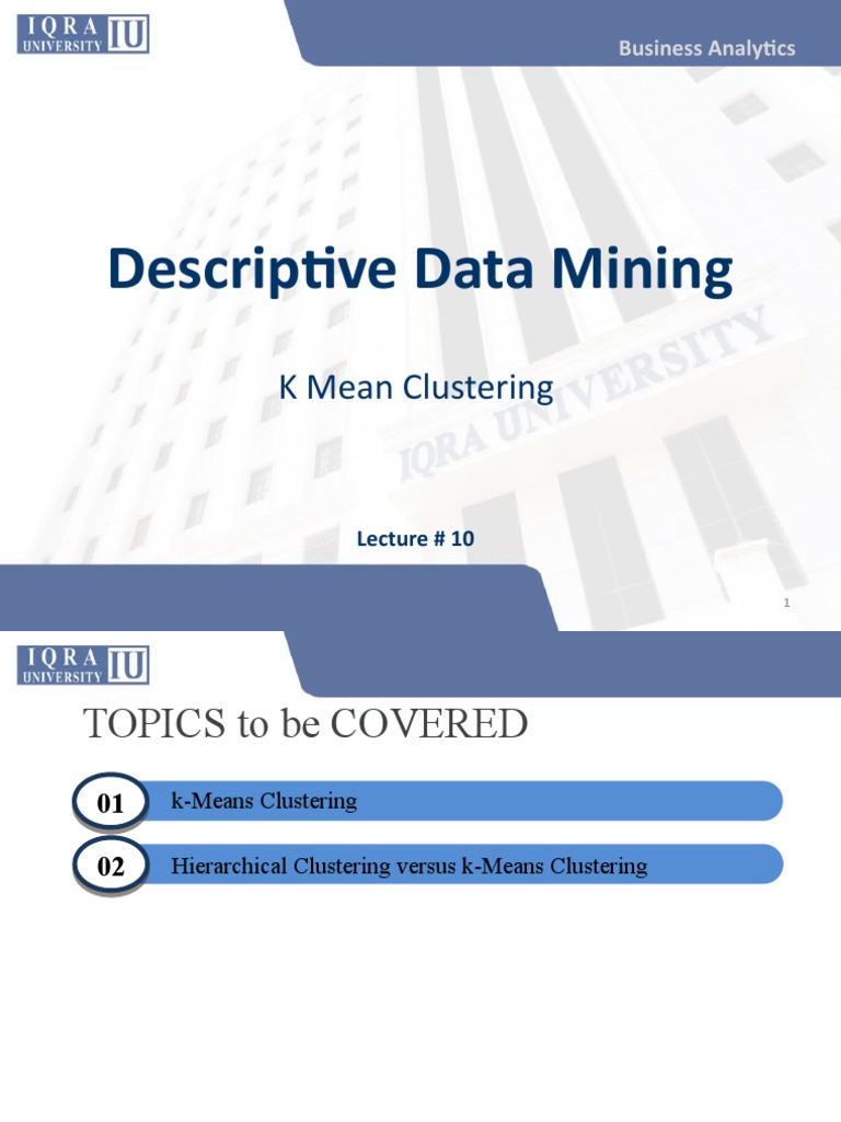 Descriptive Data Mining: K Mean Clustering | PDF | Cluster Analysis | Data