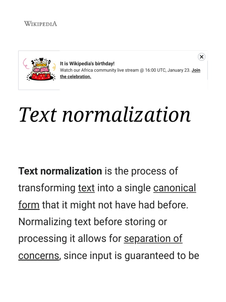 Text Normalization Is The Process of | PDF | Text | Information Science