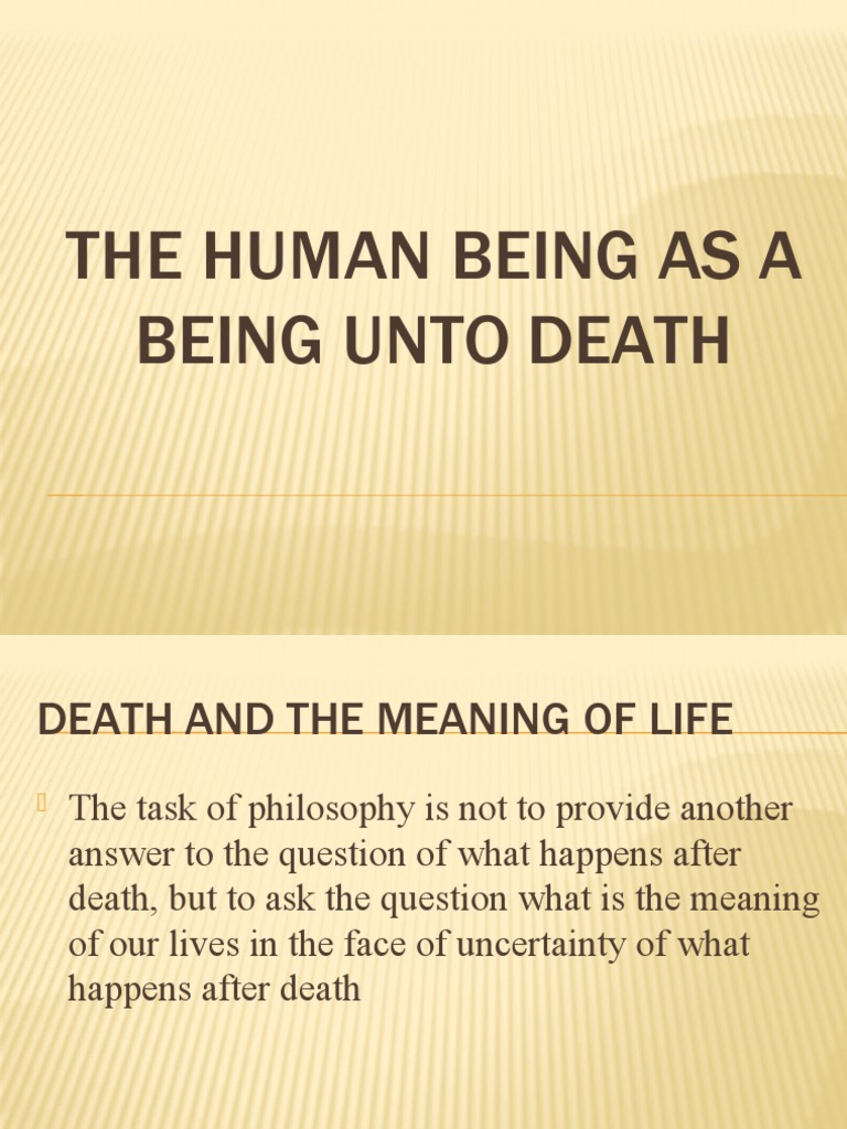 The Human Being As A Being Unto Death | PDF | Metaphysics ...