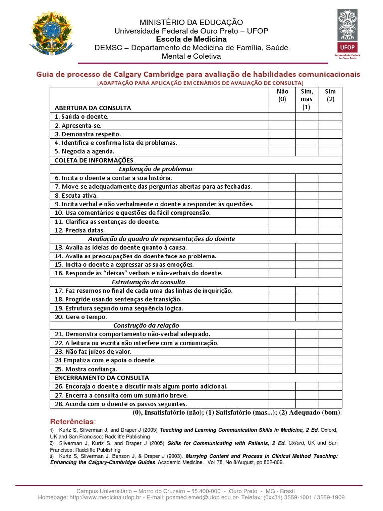 !000 Guia de Calgary e Cambridge UFOP | PDF | Formação complementar ...
