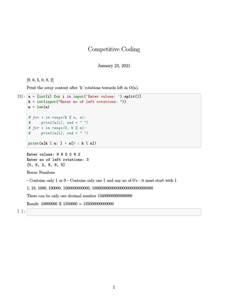 Competitive Coding: January 23, 2021 | PDF | Computer Programming ...