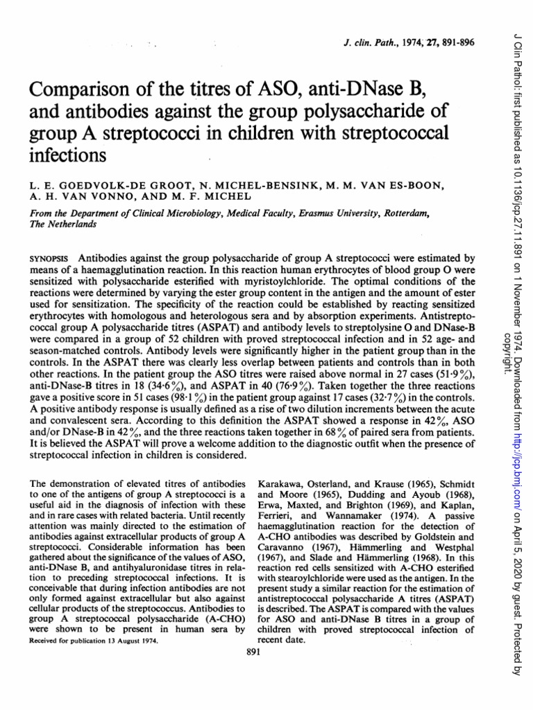 Comparison Aso | PDF | Streptococcus | Infection